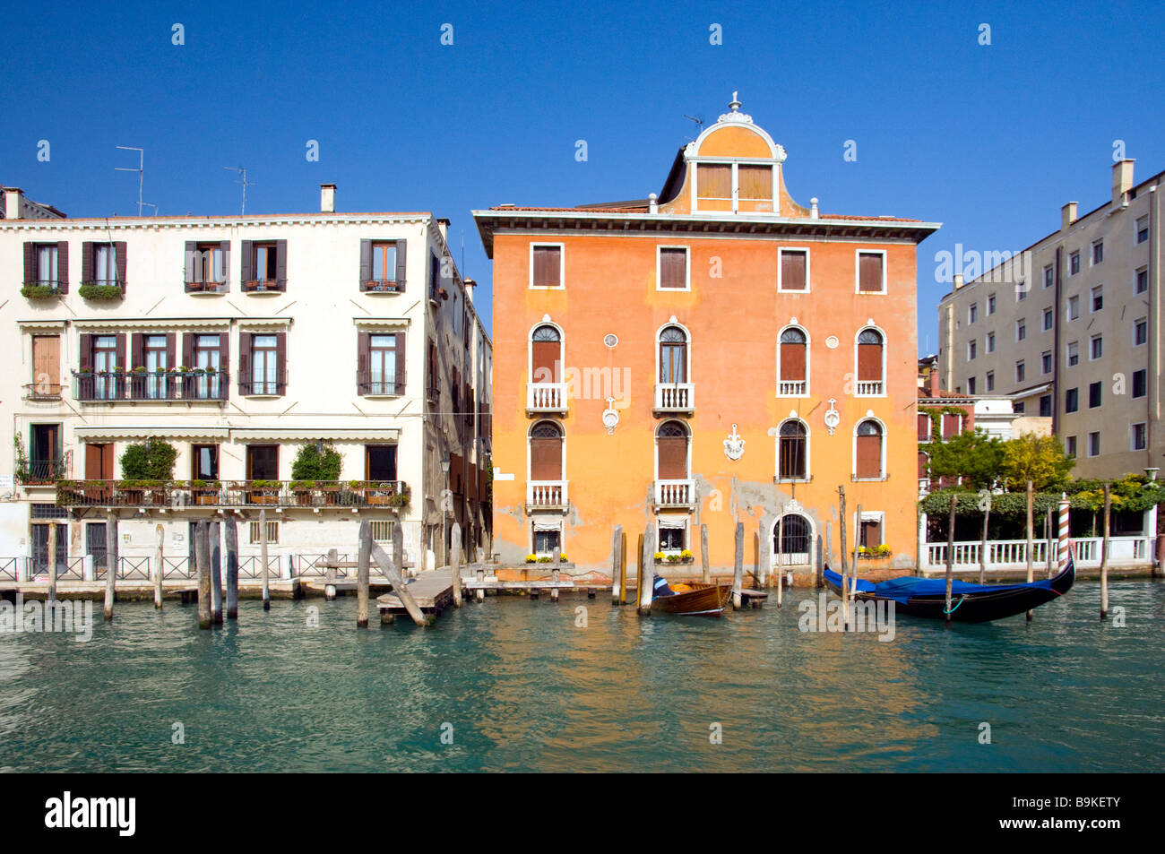 The Grand Canal of Venice Italy with Venetian architecture boats and ...