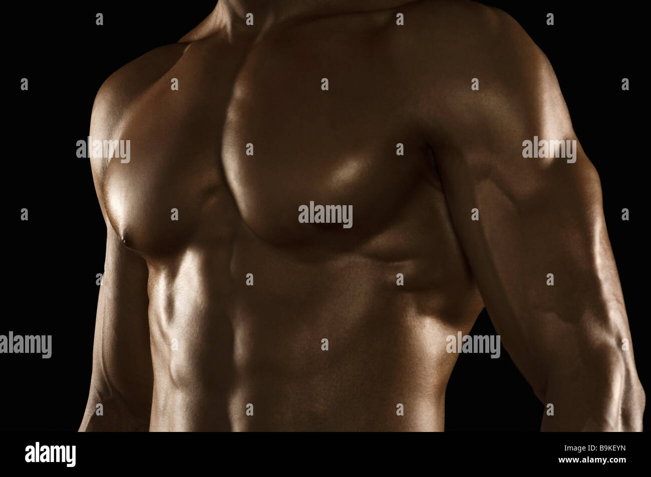 Mid section view of a body builder Stock Photo - Alamy