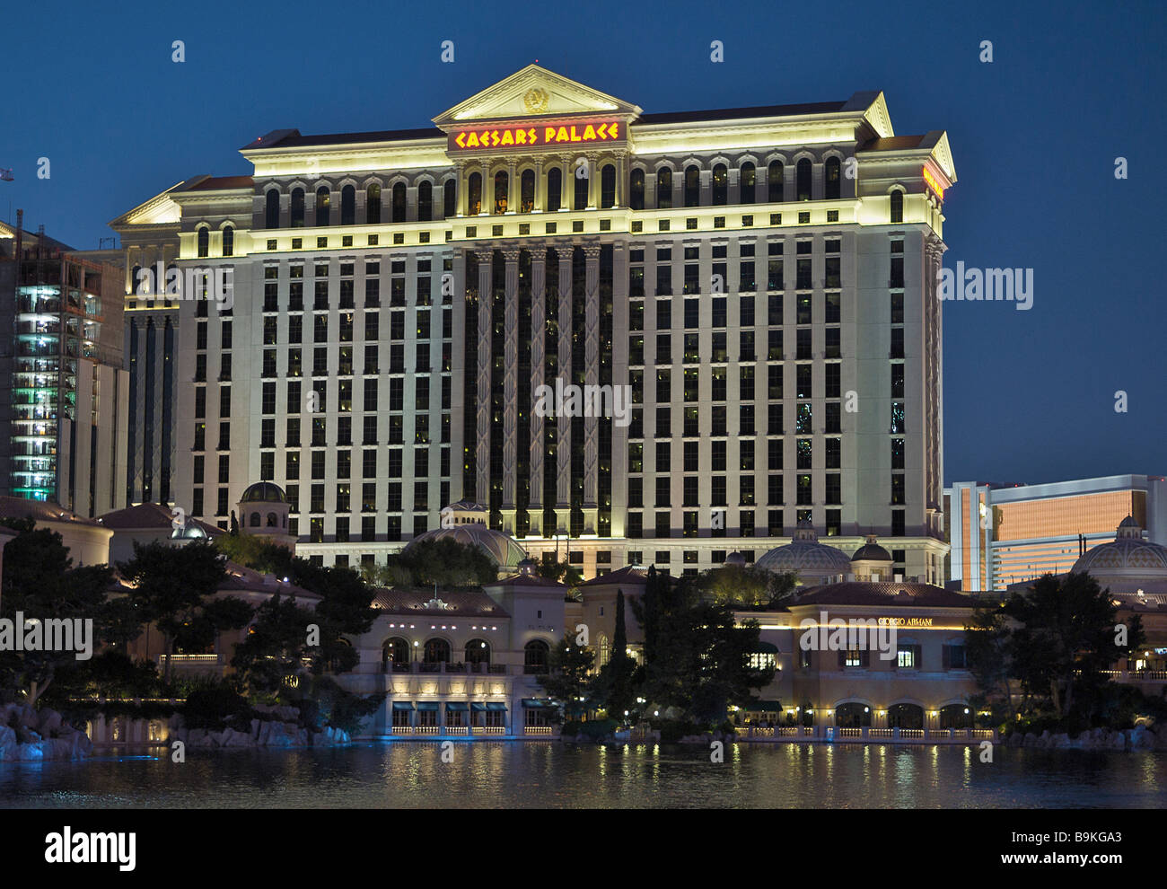 Caesars Palace at night The Strip Las Vegas Nevada USA Stock Photo - Alamy