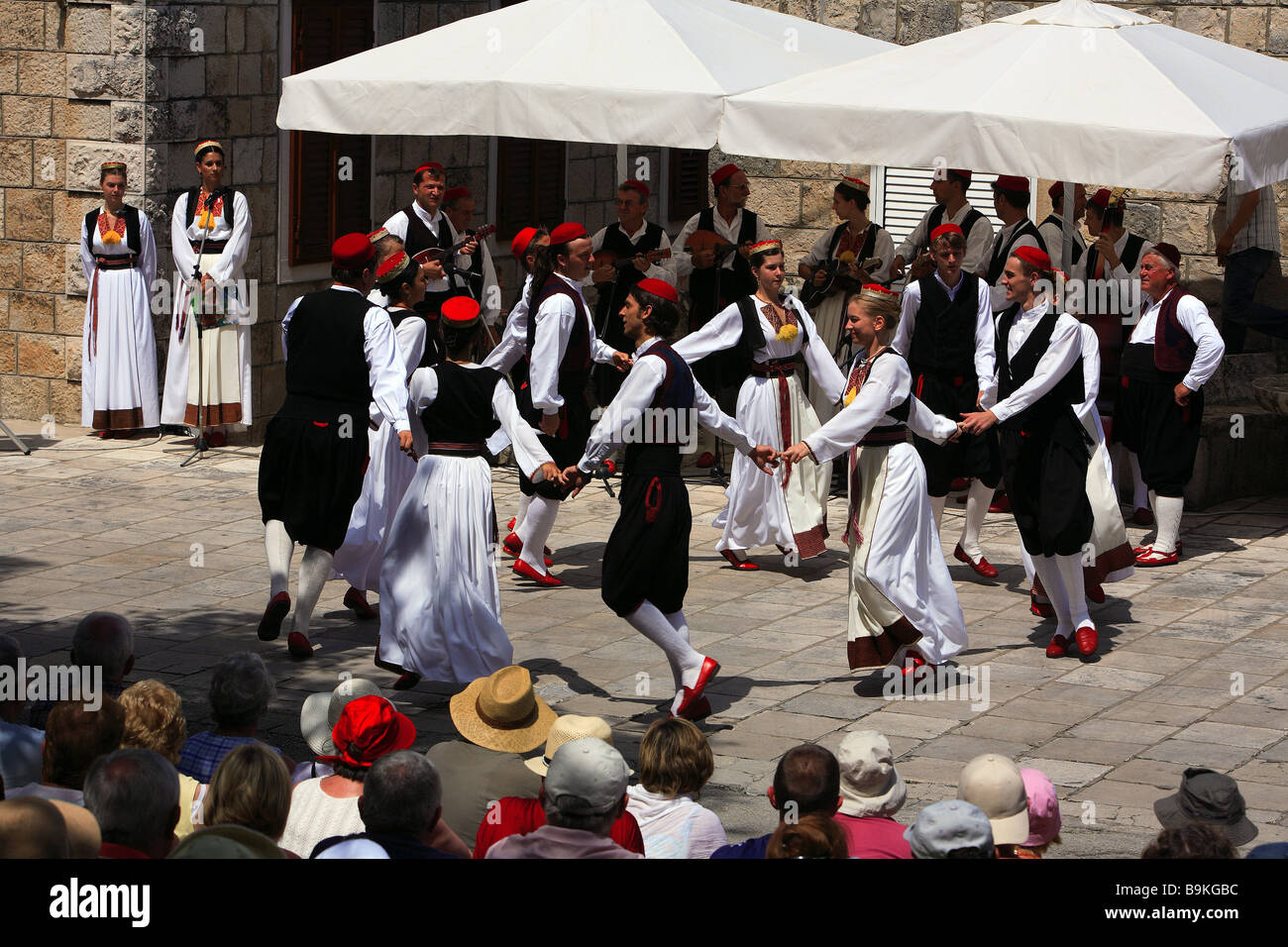 Croatia, Dalmatia, Dalmatian coast, Cipili village, folk dance on ...