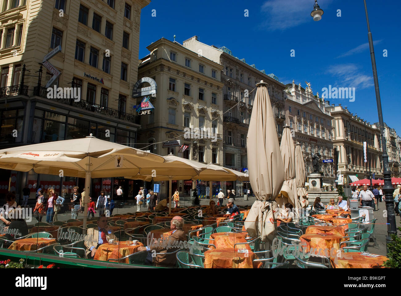 Austria, Vienna, the Graben, cafe terrace Stock Photo - Alamy