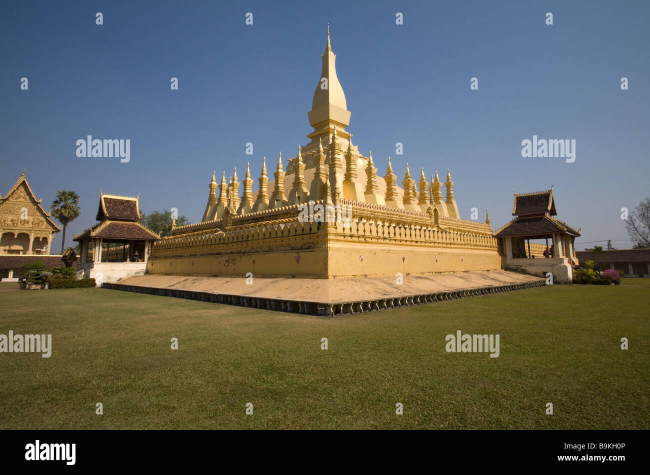 Pha That Luang in Vientiane. The national symbol of Laos Stock Photo ...