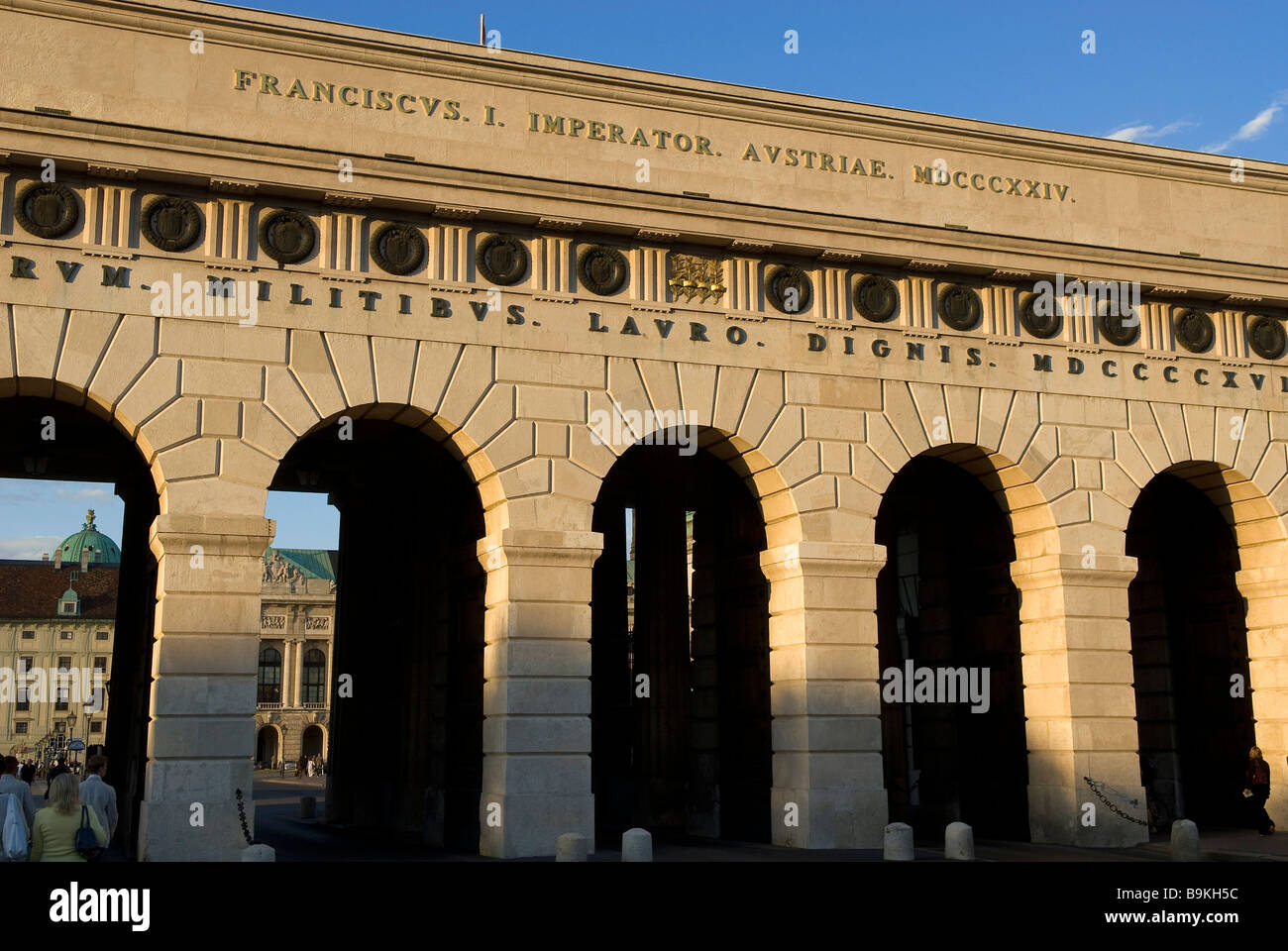 Austria, Vienna, Hofburg exterior gate, emerging on the Ring Stock ...