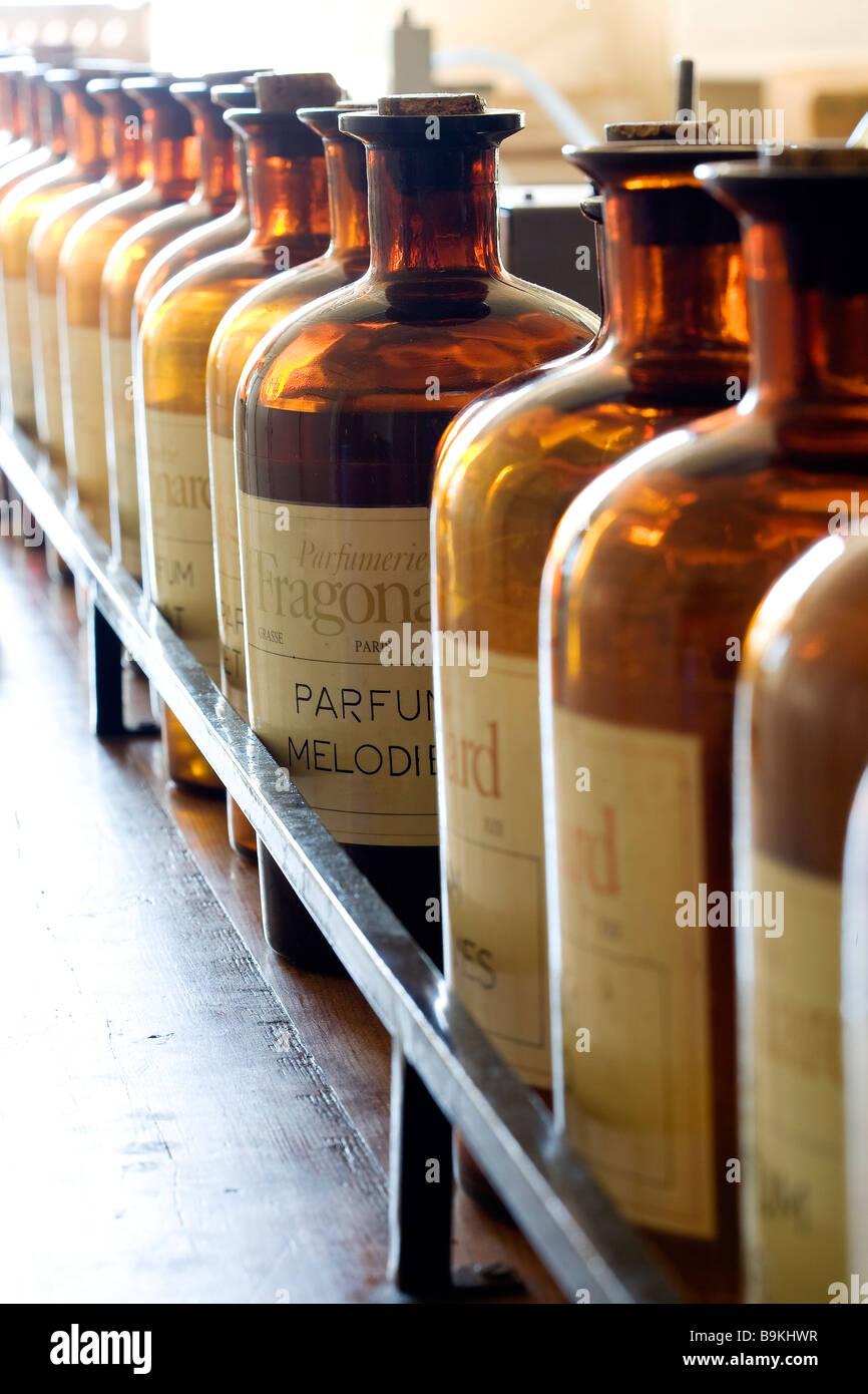 France, Alpes Maritimes, Grasse town, Fragonard perfumery, sample ...