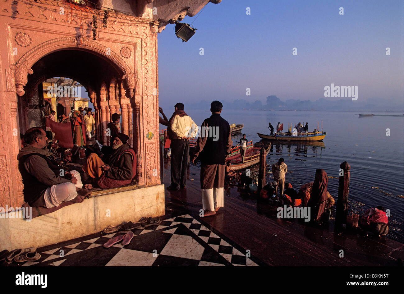 India, Uttar Pradesh, Mathura, Krishna's native town, Vishram Ghat on ...