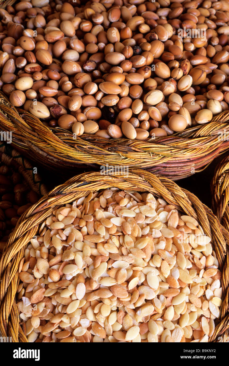 Morocco, Souss Massa Draa region, argan nuts and almonds Stock Photo ...