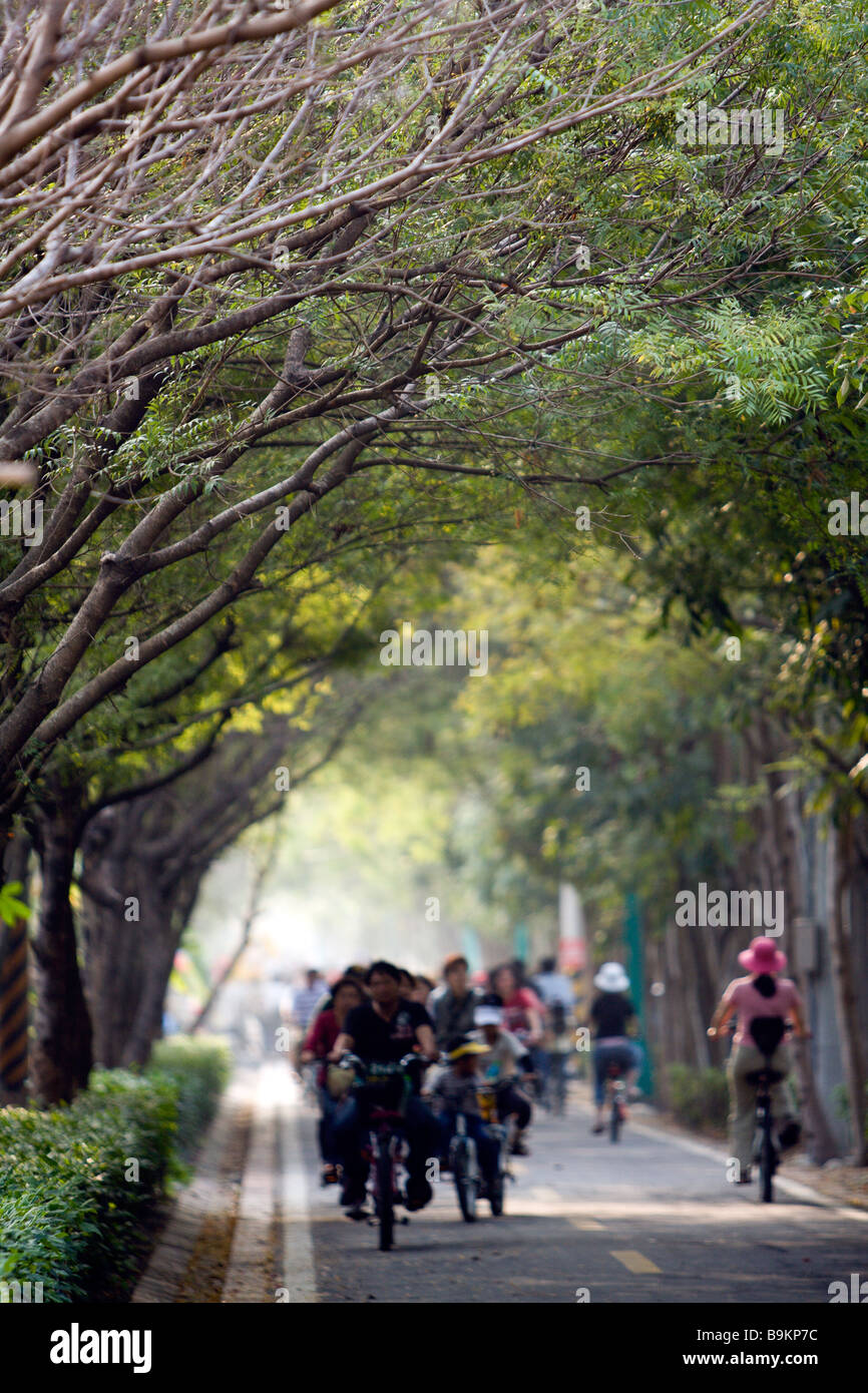 Green bikeway, tree tunnel, Hou-Feng bike path, Fengyuan District ...