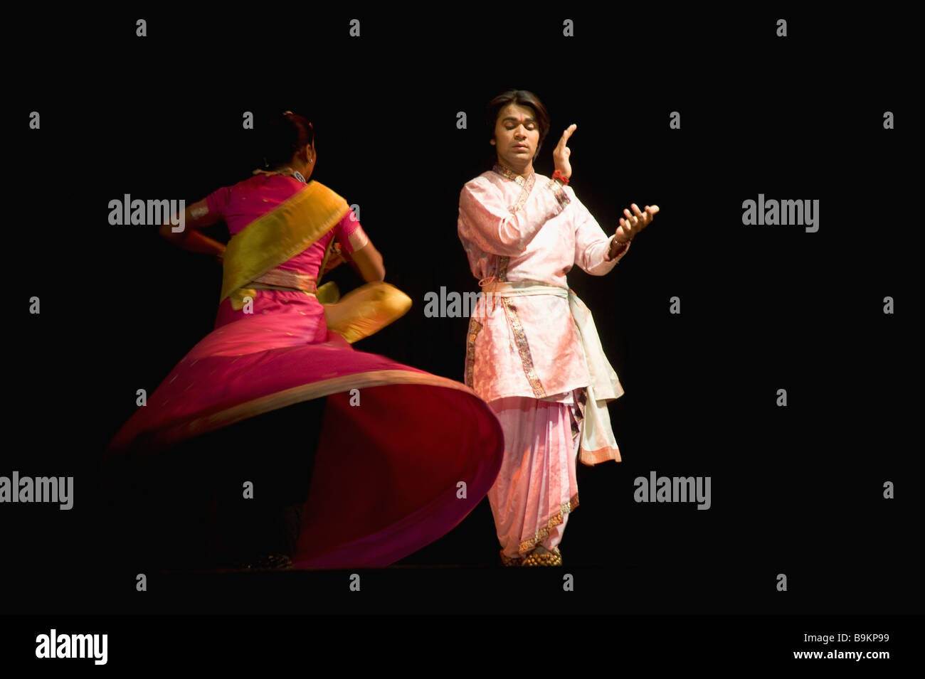 Couple of dancers at a folk dance show Delhi India Stock Photo - Alamy