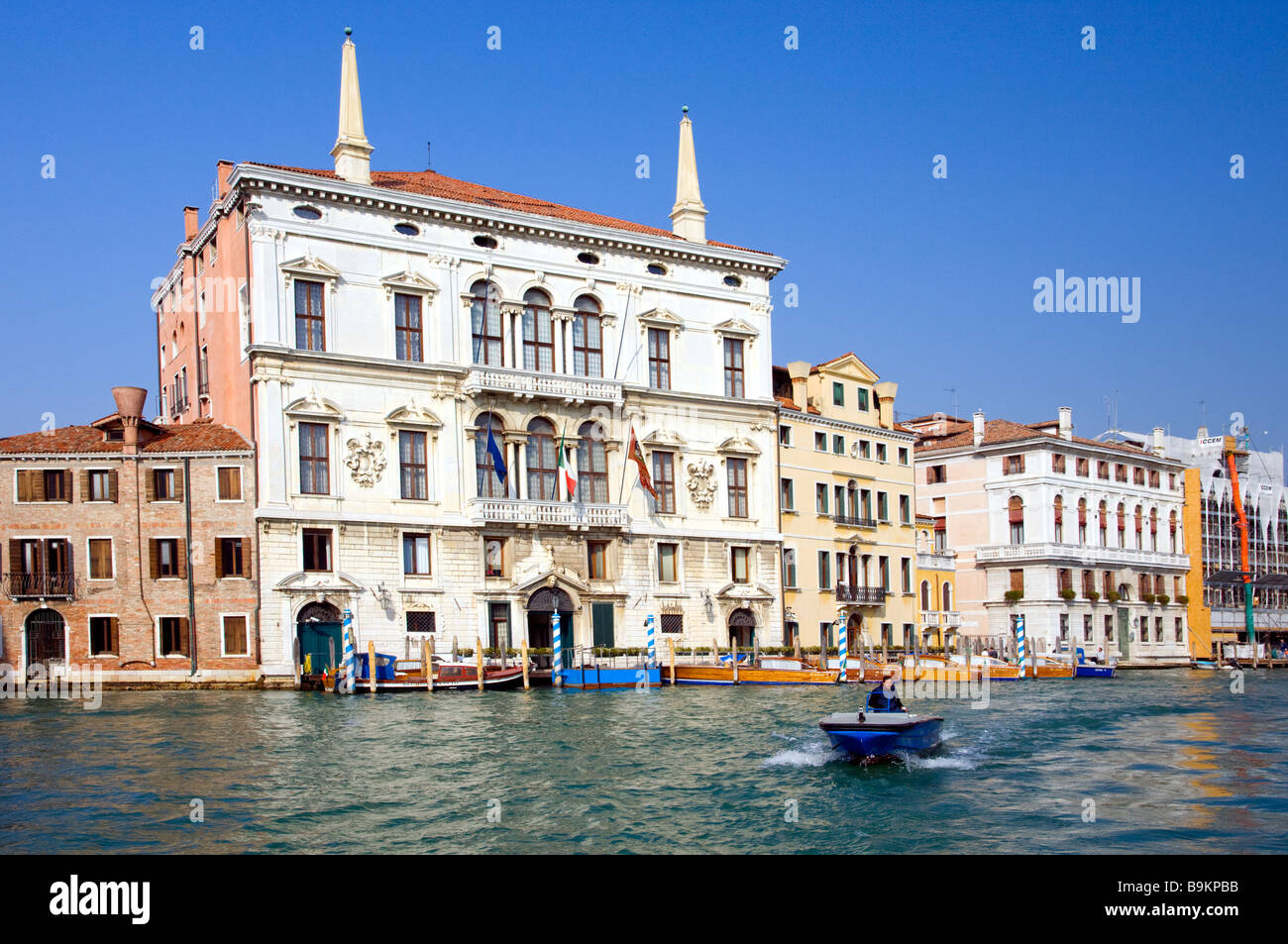 The Grand Canal of Venice Italy with Venetian architecture boats and ...