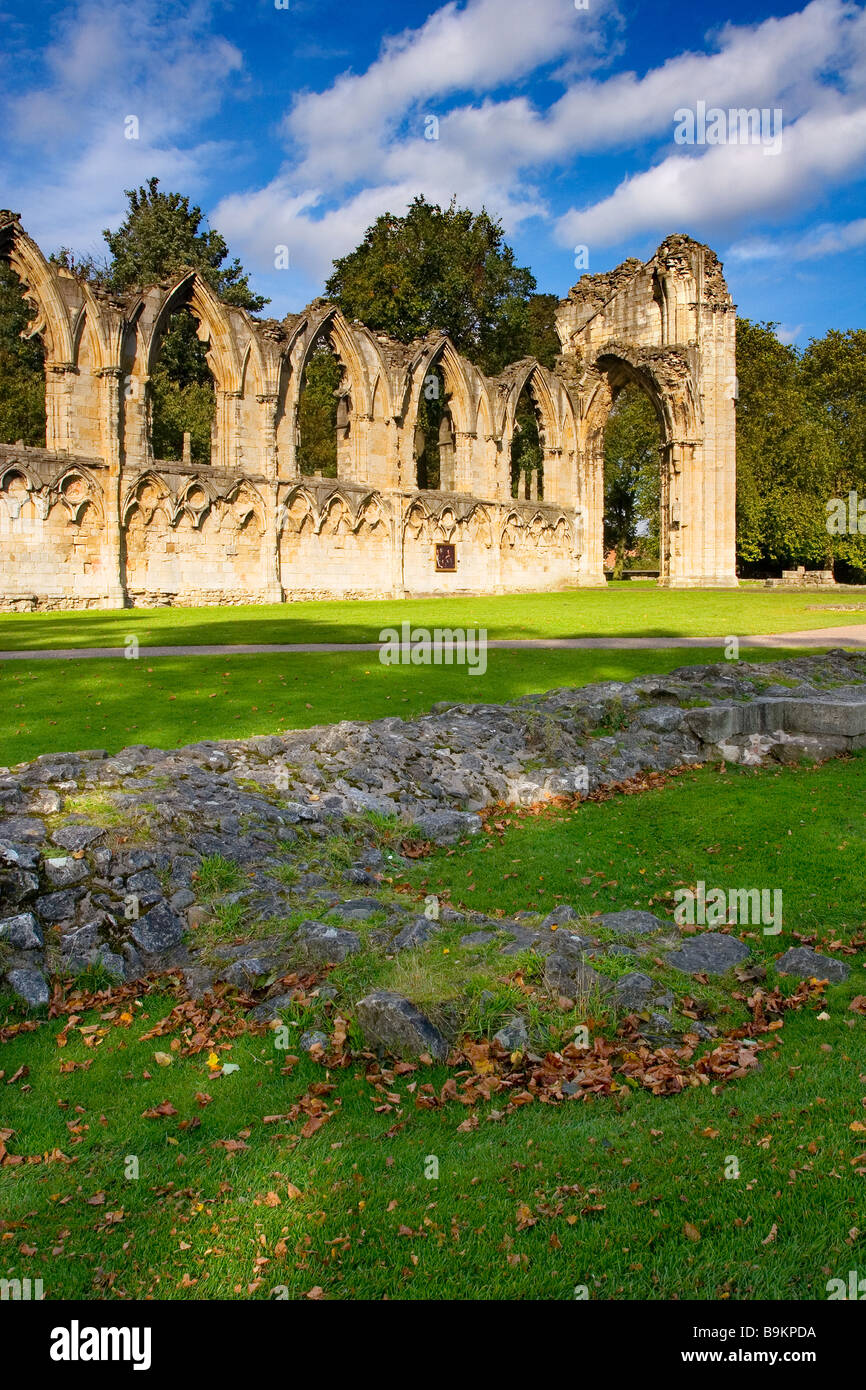 Ruins in the grounds of the York Museum and Gardens in the City of York ...