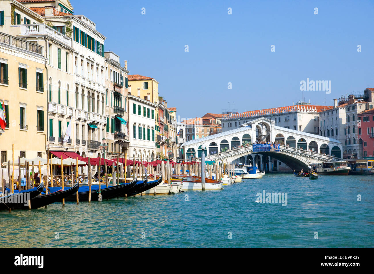 The Grand Canal of Venice Italy with Venetian architecture boats and ...