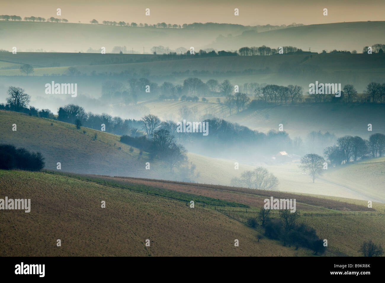 Landscape mist english countryside hi-res stock photography and images ...