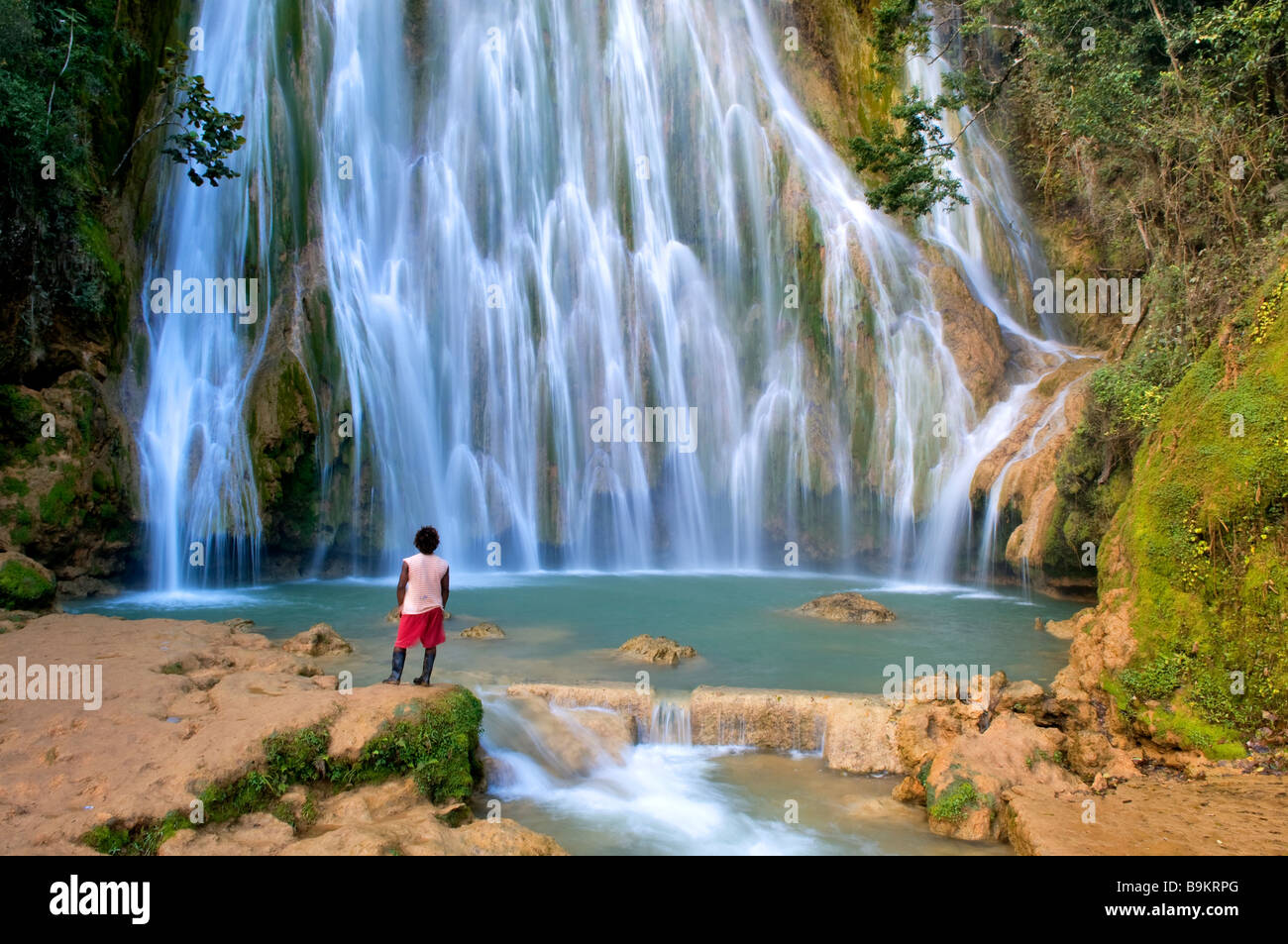 Dominican Republic, Samana Peninsula, El Limon, waterfall Stock Photo ...