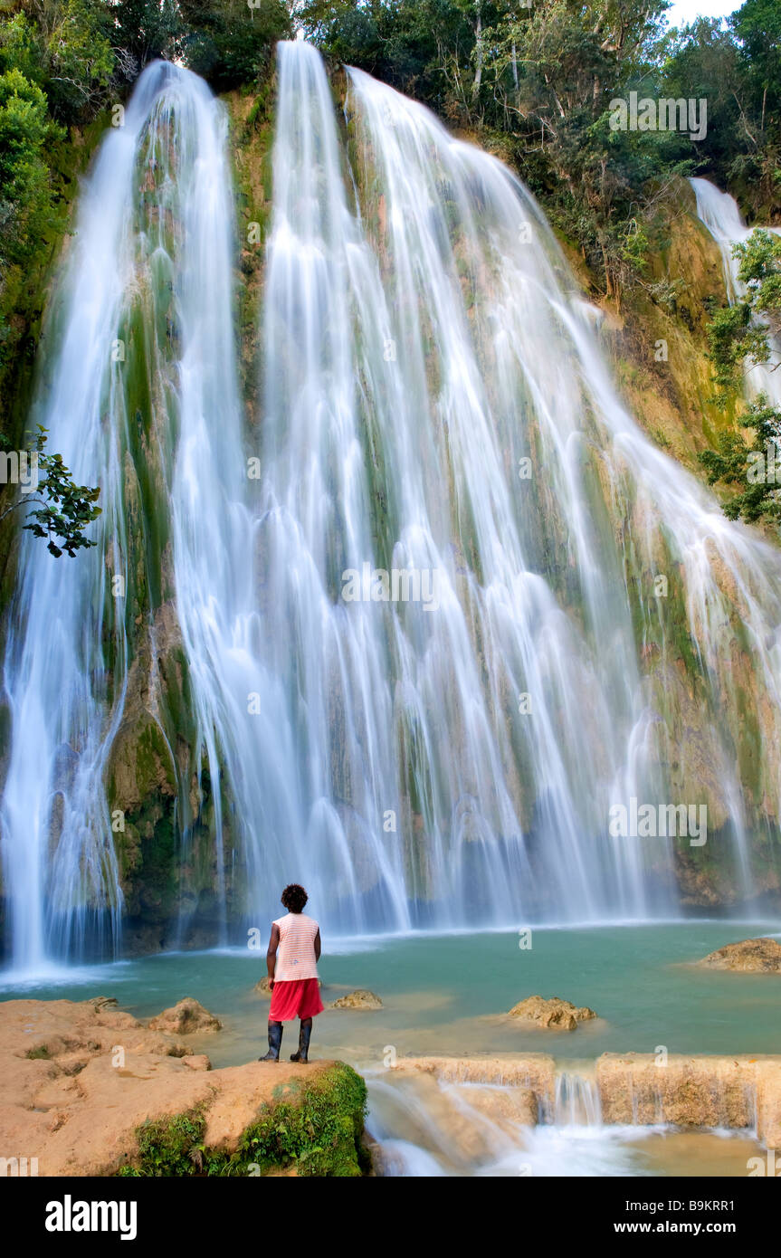 Dominican Republic, Samana Peninsula, El Limon, waterfall Stock Photo ...