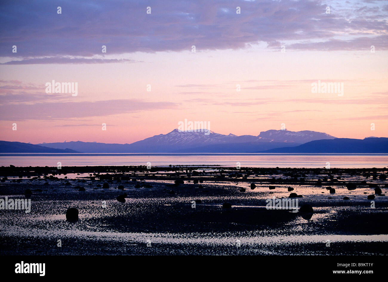 Norway, Nordland, landscape around Narvik, midnight sun Stock Photo - Alamy