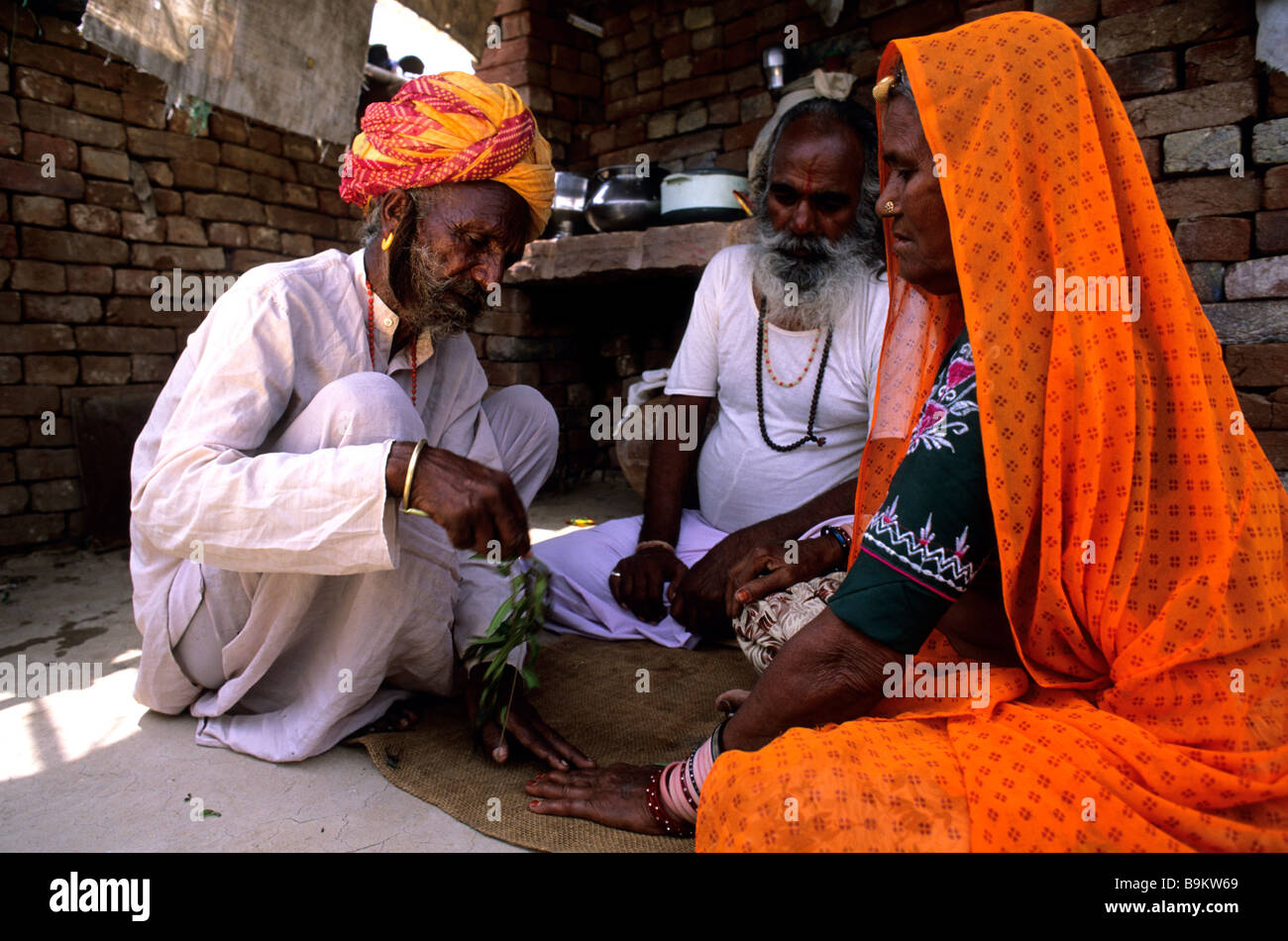 India, Rajasthan State, Thar Desert, Bhudwara, Bhik Nath, medicine man ...