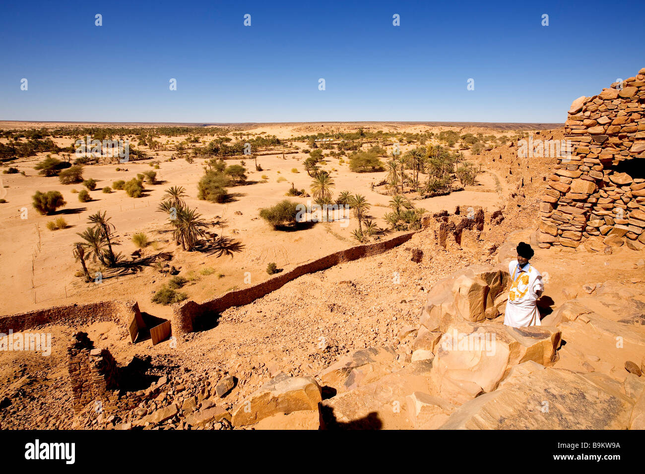 Mauritania, Adrar region, Ouadane, ruins of the old city classified as ...