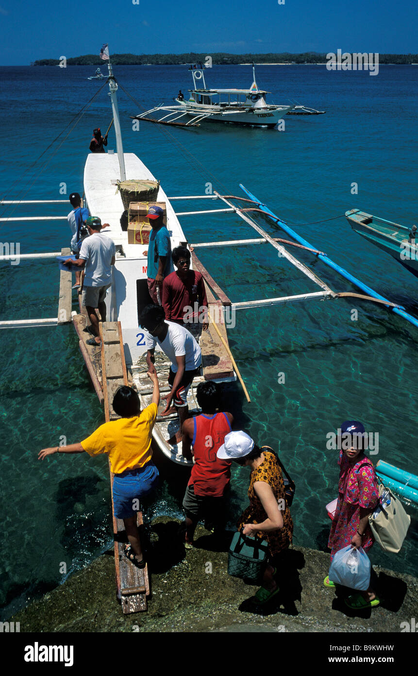 Philippines, Panay, Caticlan harbor, outrigger canoes Stock Photo - Alamy