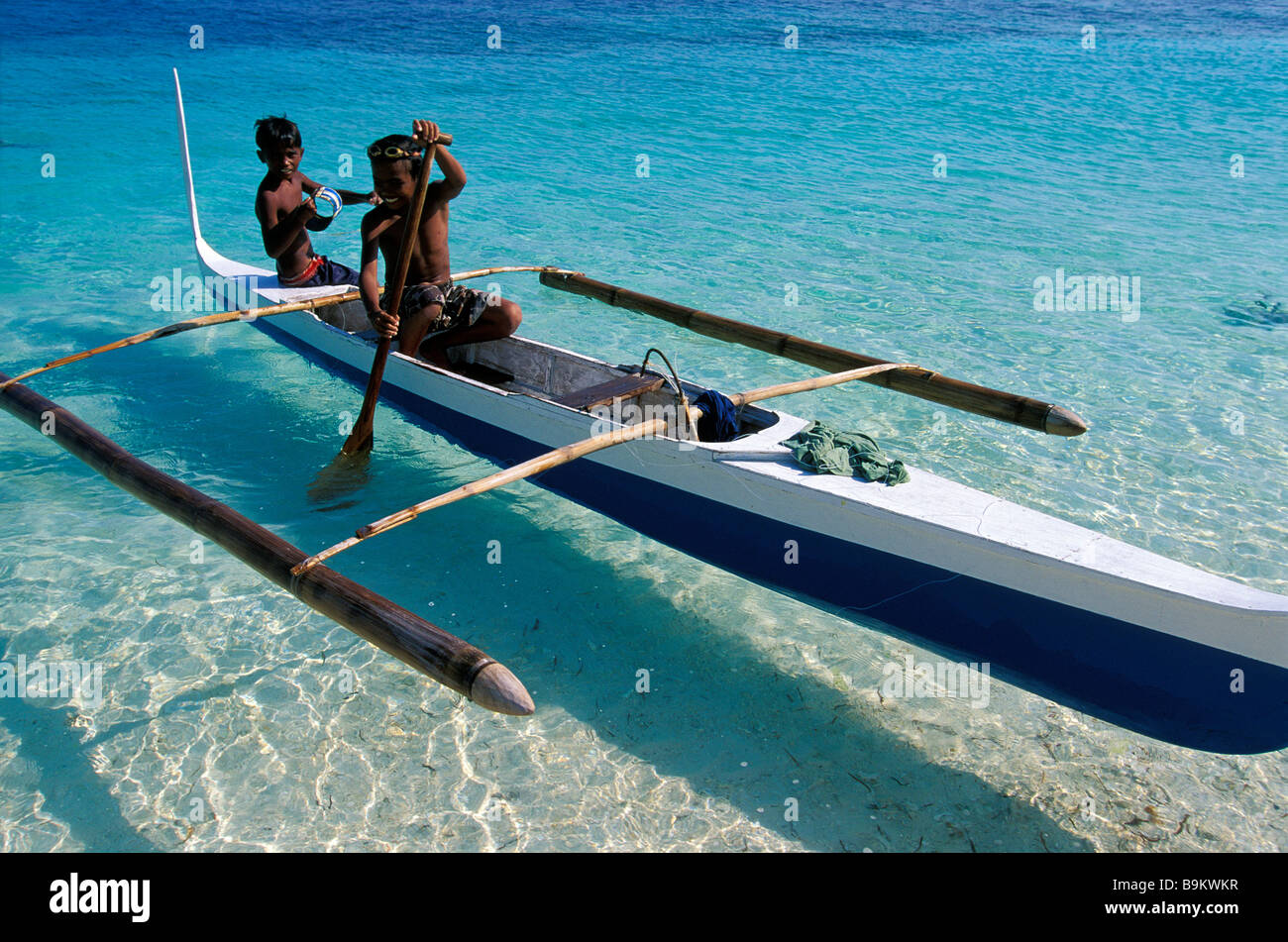 Philippines, Visayas Archipelago, Cebu, Malapascua island, outrigger ...