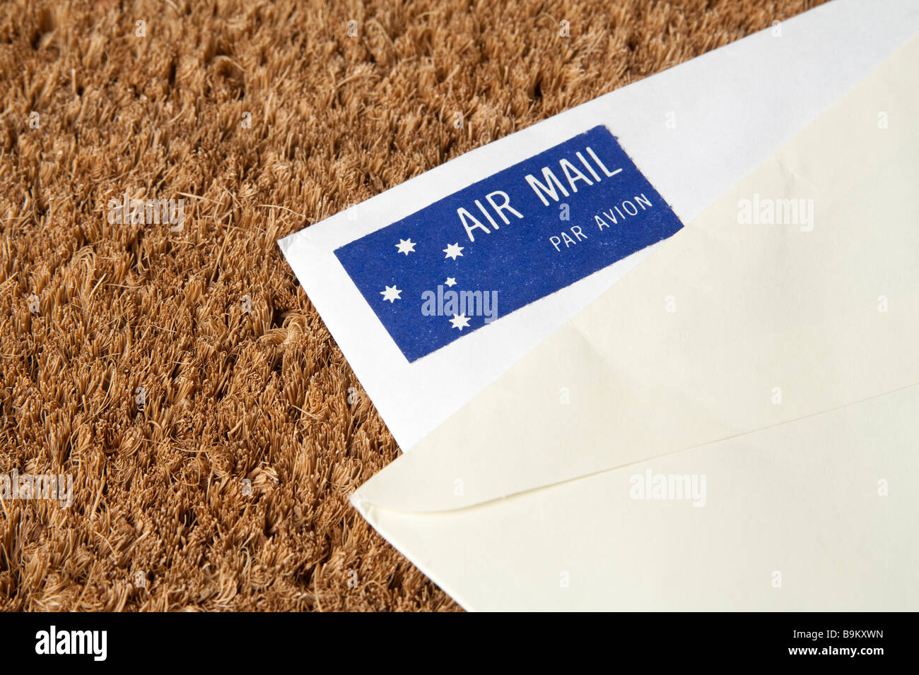 Letters on the mat Stock Photo - Alamy