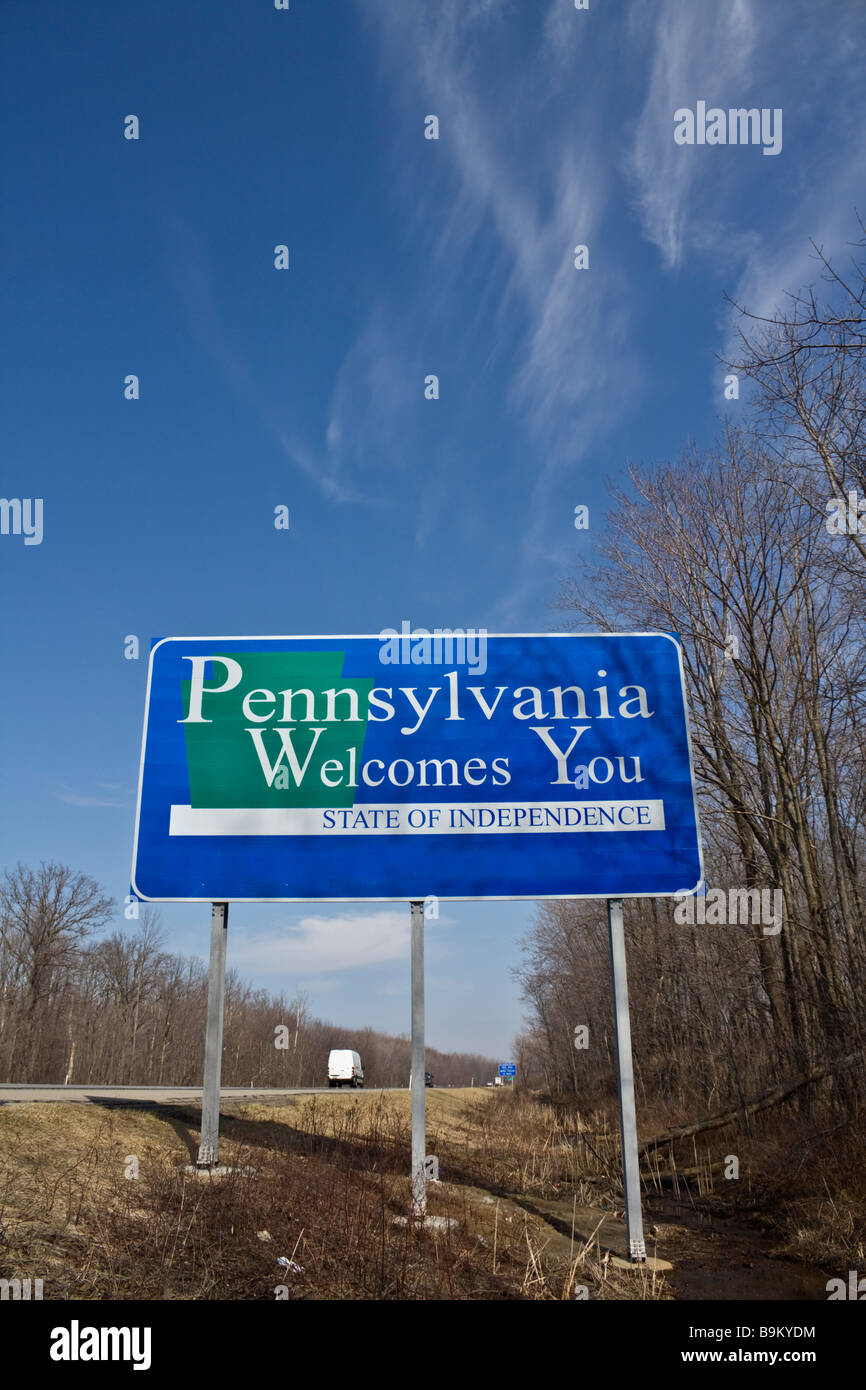 Pennsylvania welcome sign hi-res stock photography and images - Alamy