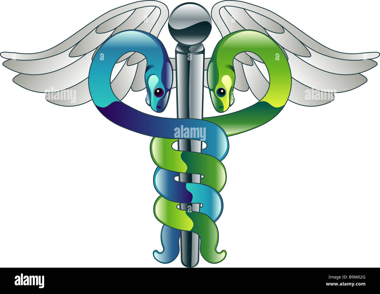 Illustration of a glossy metallic Caduceus doctor s medical symbol ...