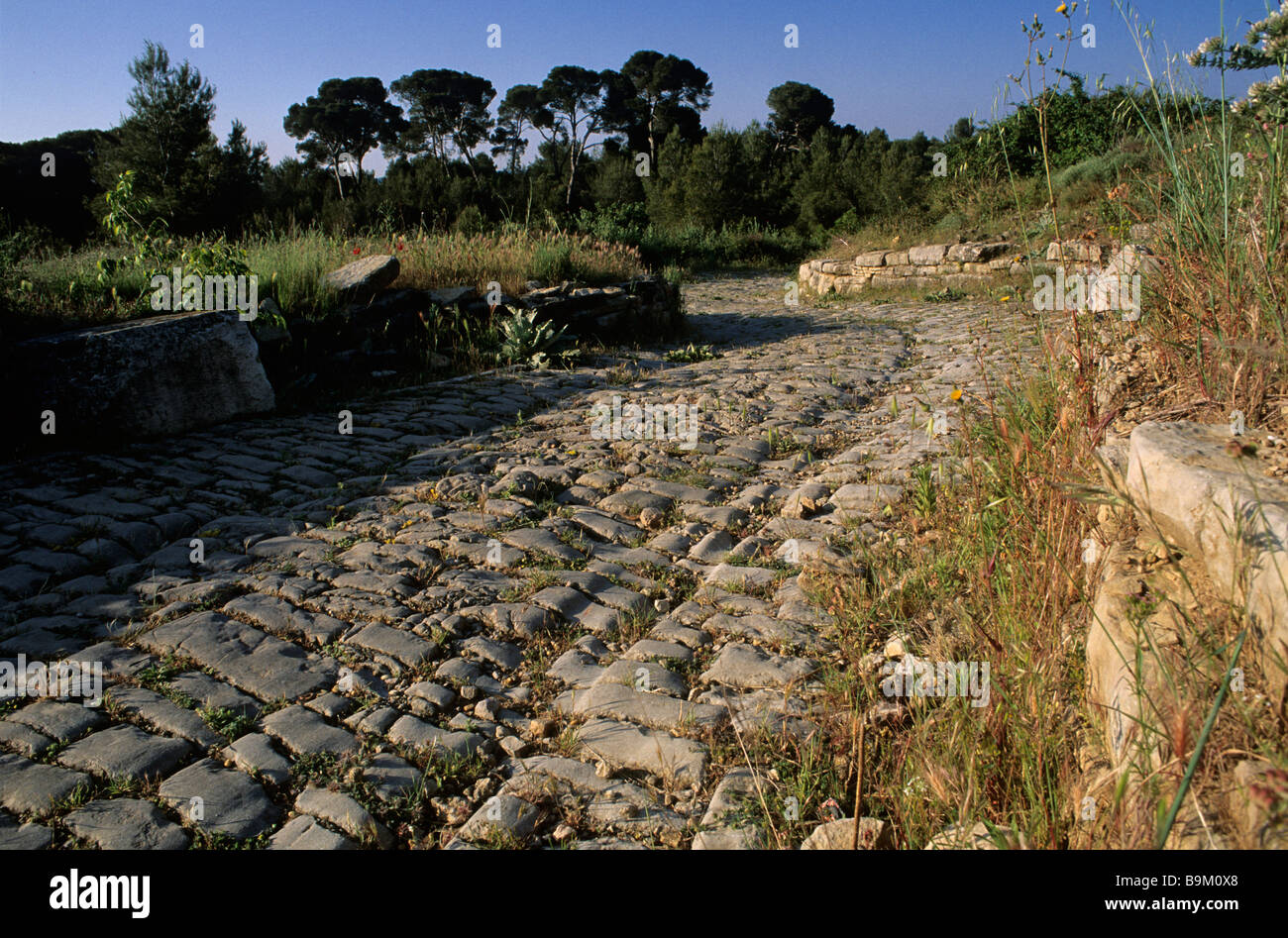 France, Herault, near Lunel, Oppidum d'Ambrussum on Via Domitia Stock ...