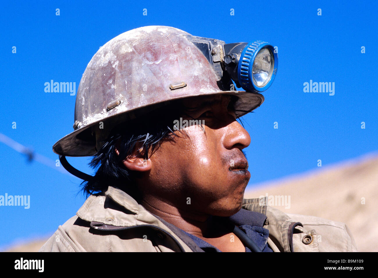 Bolivia, Potosi department, Potosi province, Potosi, miner chewing coca ...