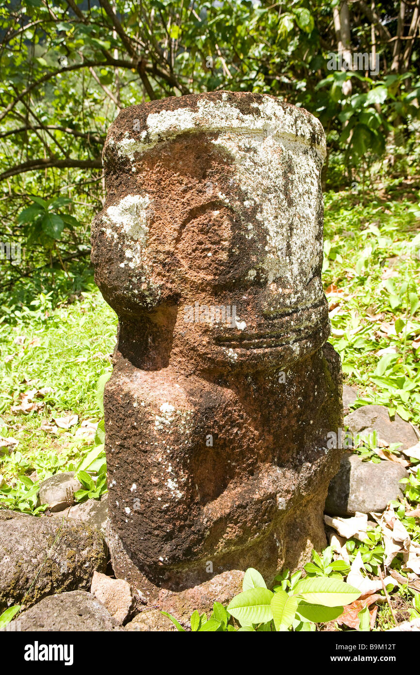 France, French Polynesia, Marquesas Archipelago, Ua Uka Island, tiki ...