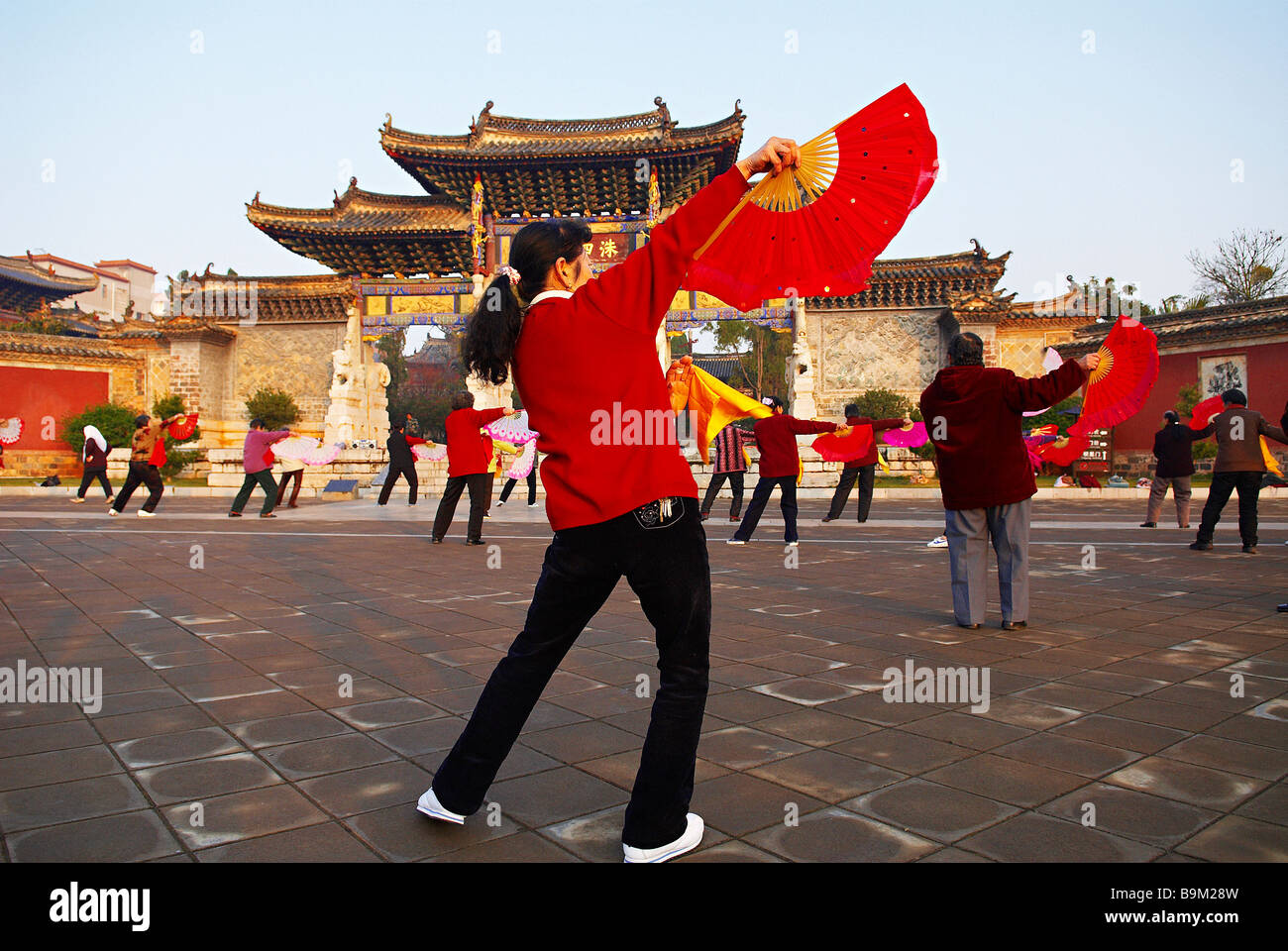 China, Yunnan Province, town of Jianshui, Confucius temple, morning ...