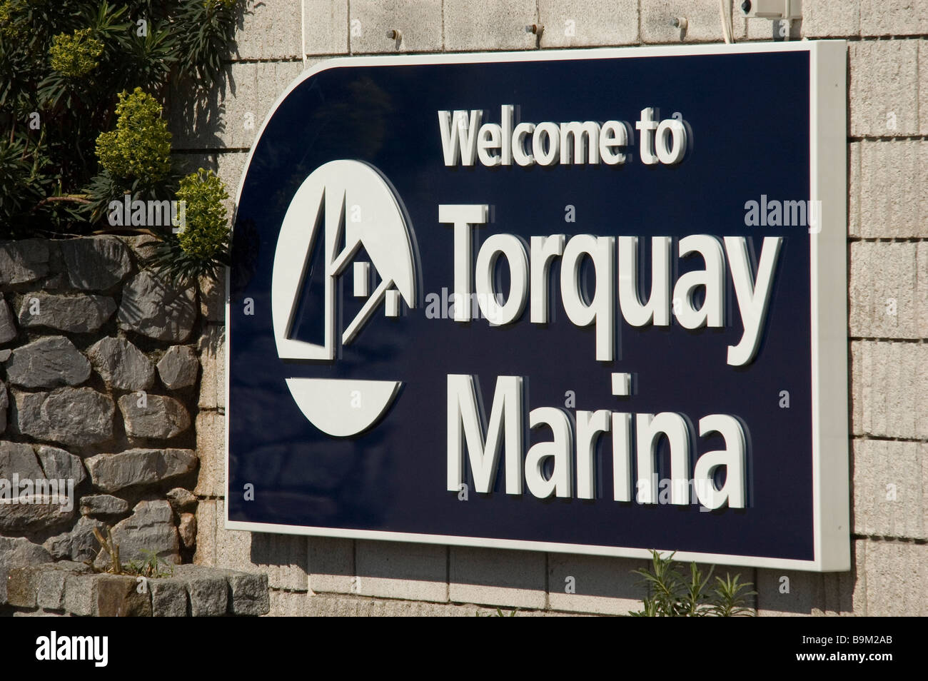 Torquay Marina sign Stock Photo - Alamy