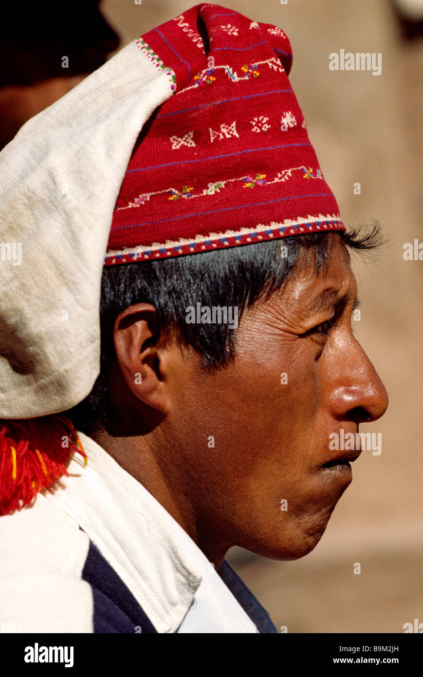 Peru, Puno province, lake Titicaca, island of Taquile, Quechua Indian ...