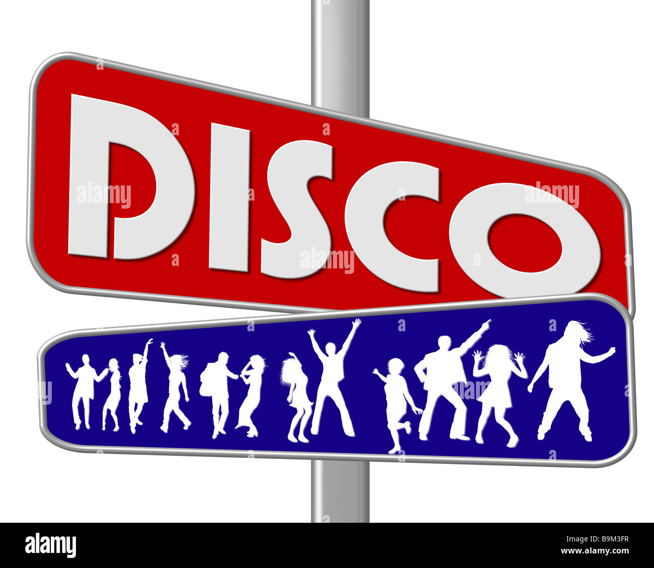 disco sign red blue Stock Photo - Alamy