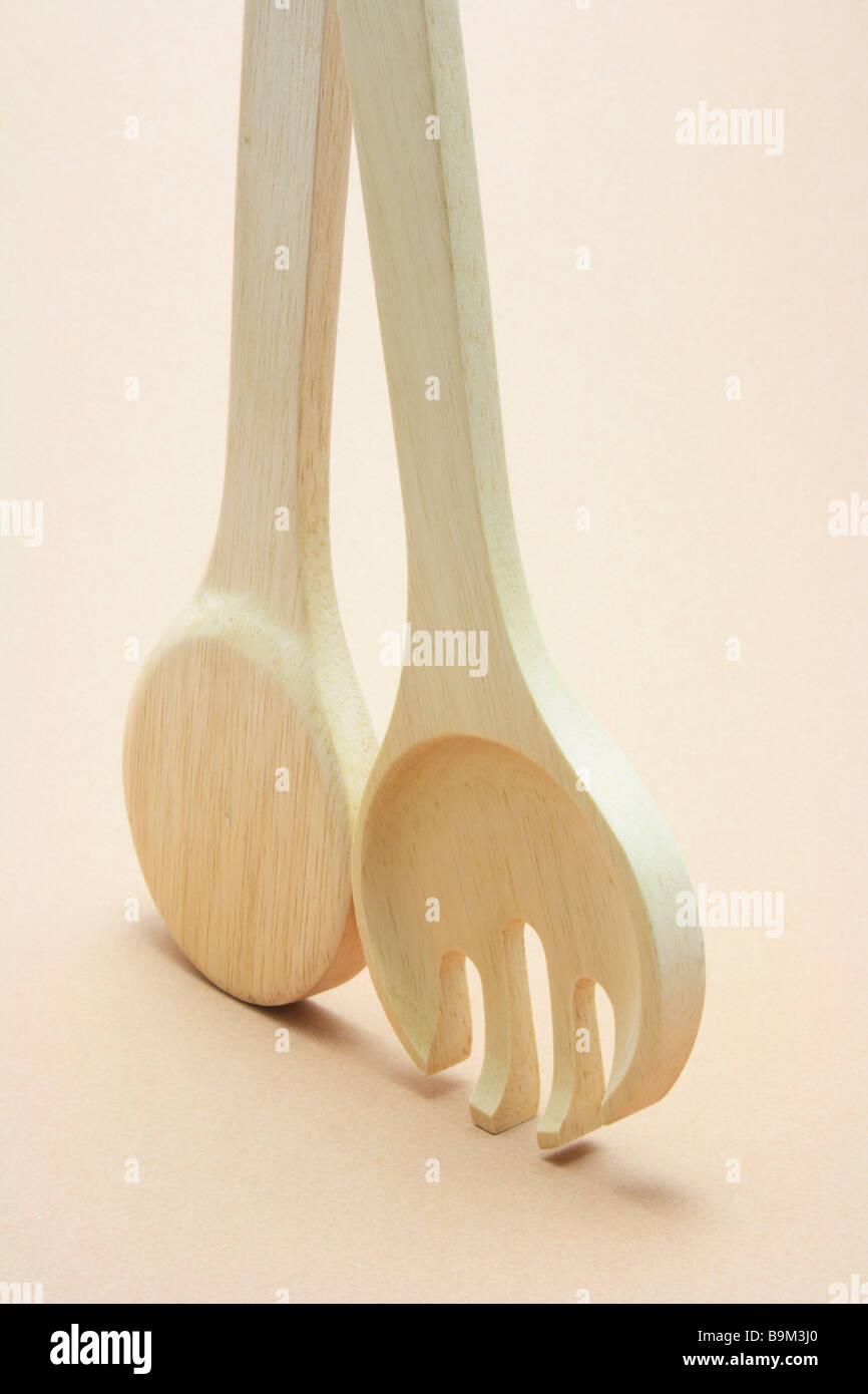 Wooden Salad Spoons Stock Photo - Alamy