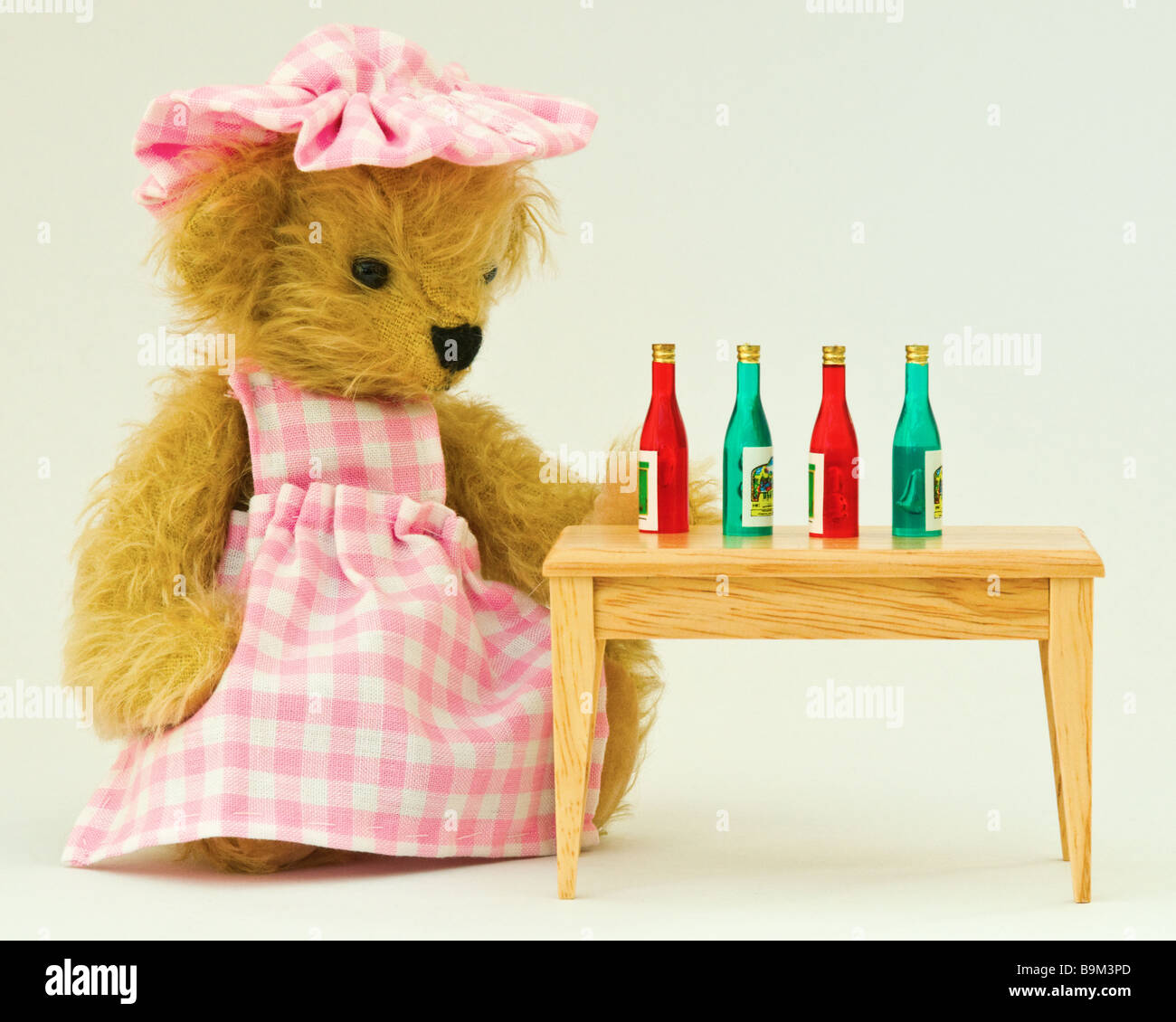 Miniature teddy wine at home (Mini Bear Collection Stock Photo - Alamy