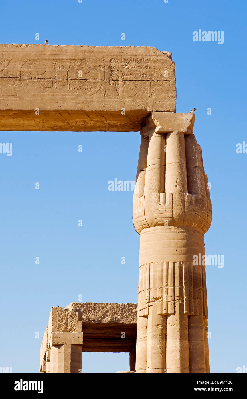 Egypt, Nile Valley, Luxor, Karnak Temples, column with papyriform ...