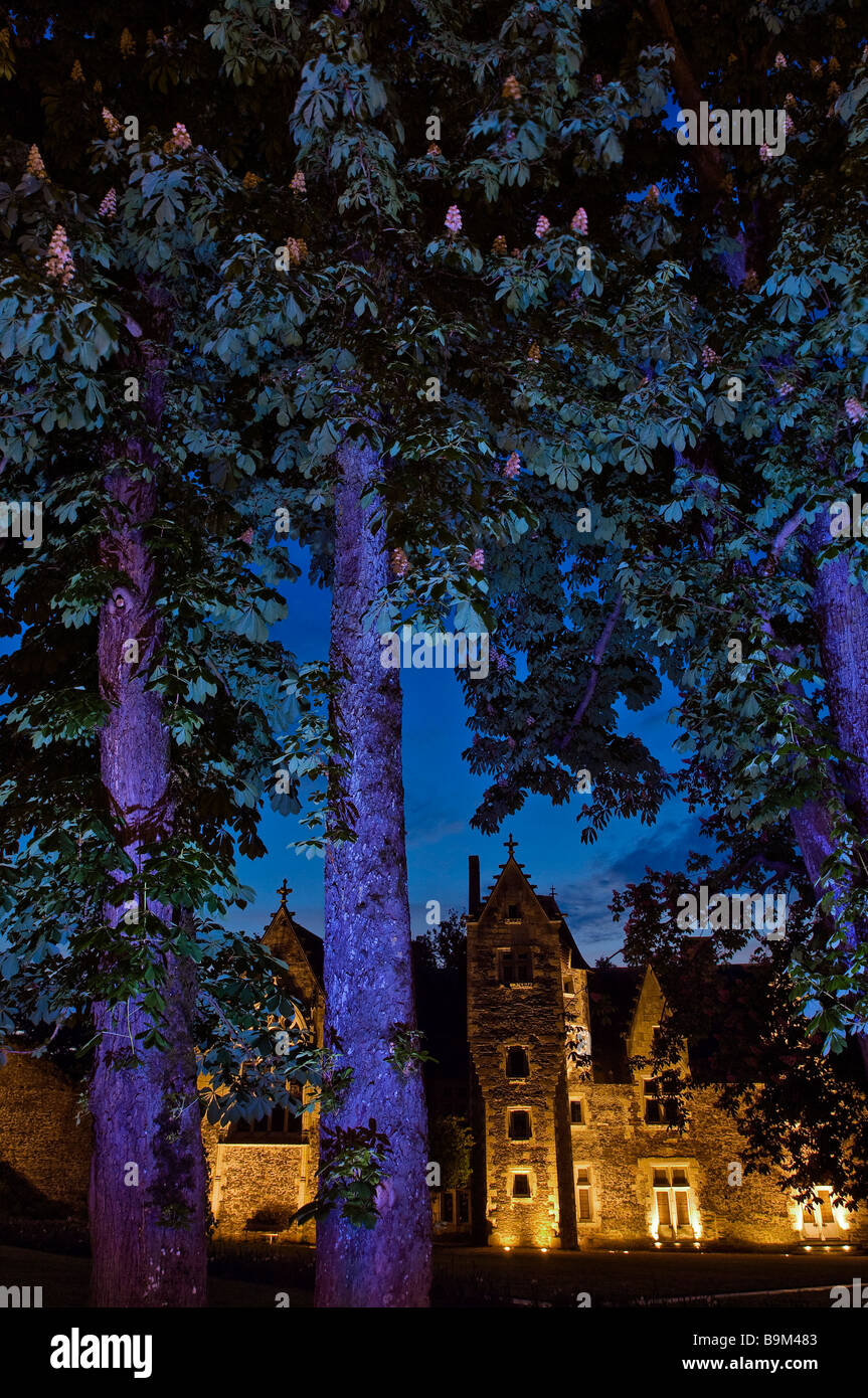 France, Maine et Loire, Le Plessis Mace, castle with Flamboyant Style ...