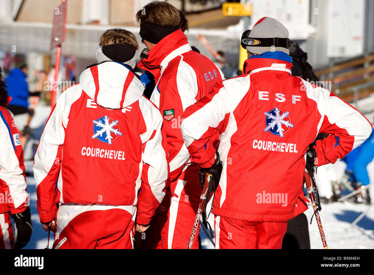 France, Savoie, Courchevel 1850, ski monitors Stock Photo - Alamy