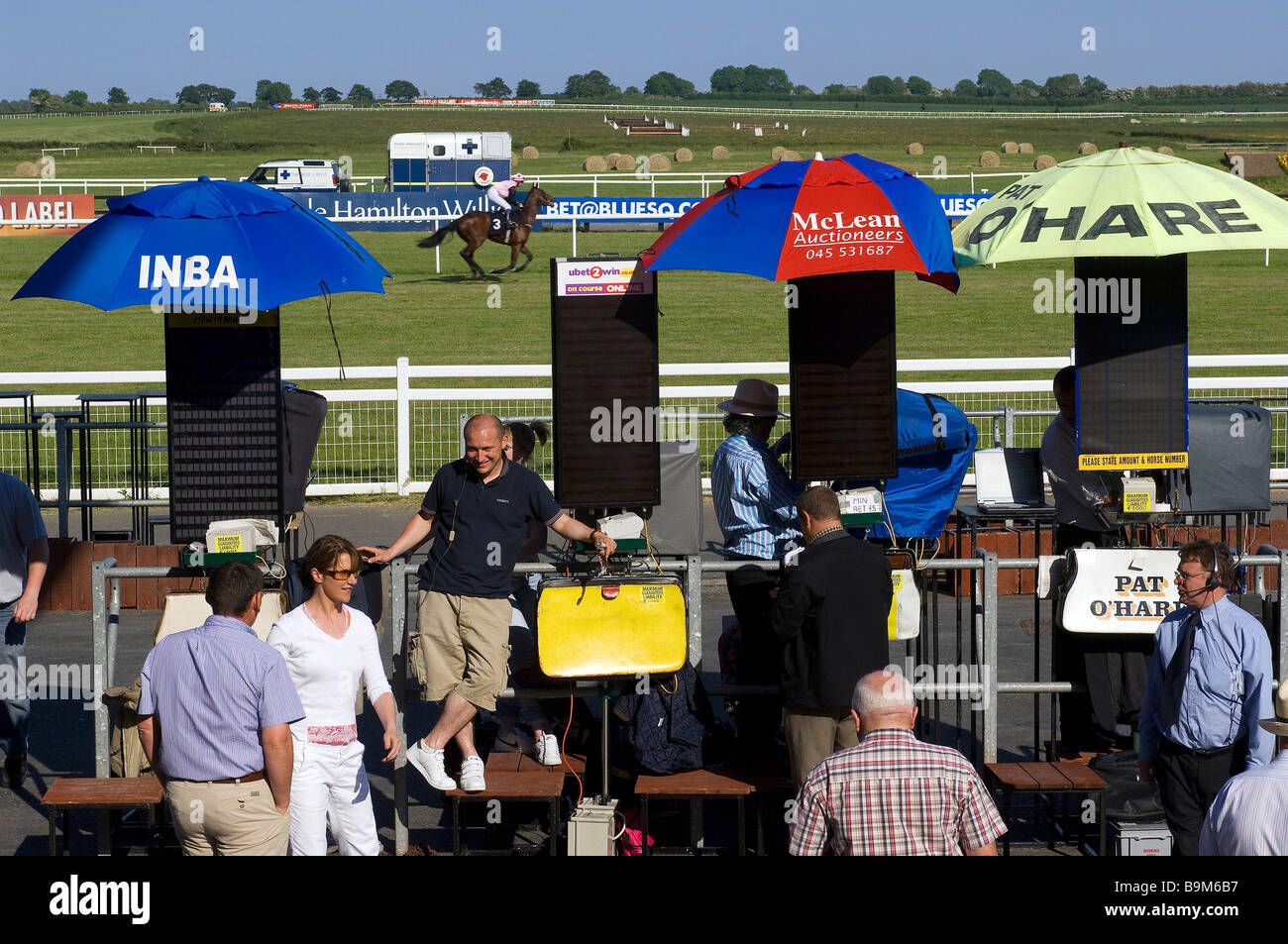 Ireland, County Meath, Ratoath, Fairyhouse racecourse, bookmakers by ...