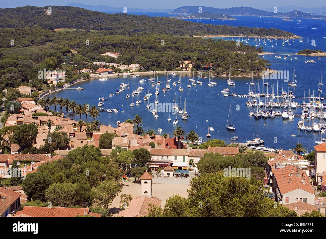 France, Var, Ile de Porquerolles, view from Fort Sainte Agathe on ... France, Var, Ile de Porquerolles, view from Fort Sainte Agathe on ...