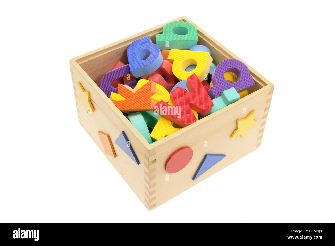 Alphabets in Wooden Box Stock Photo - Alamy