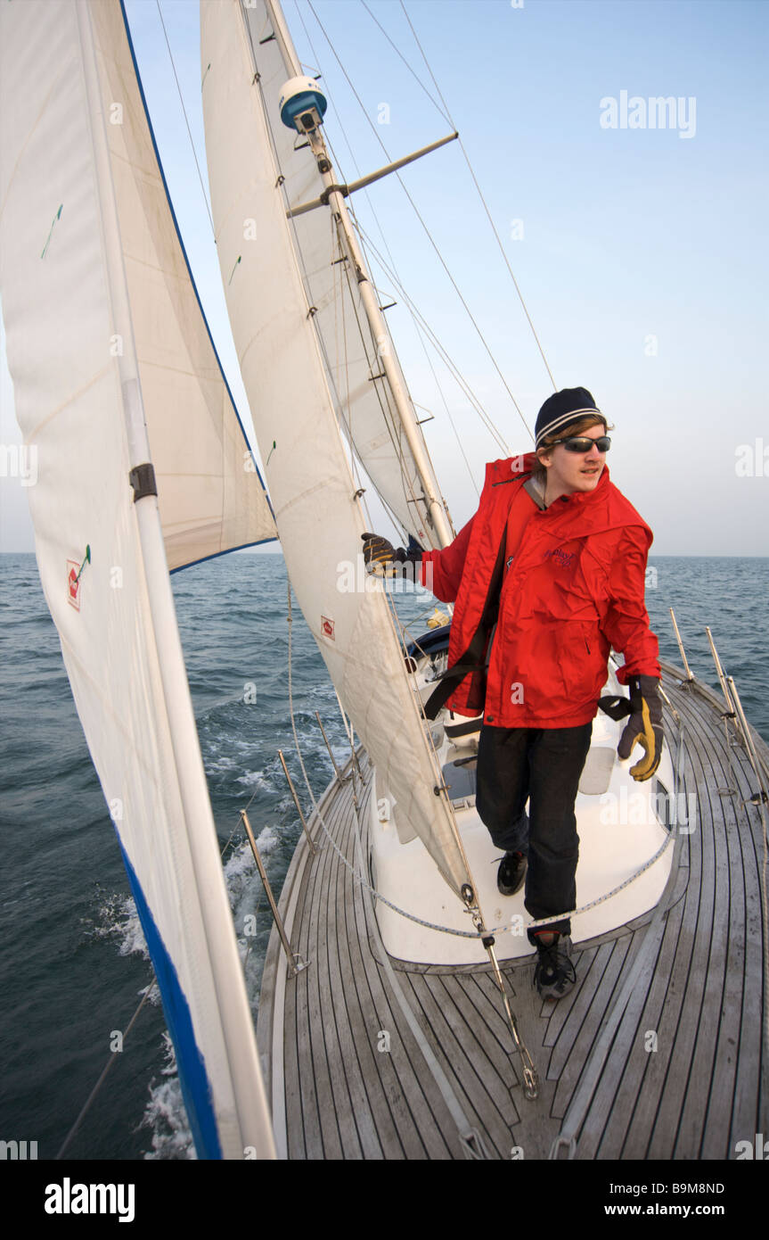 Foredeck of a sailing boat hi-res stock photography and images - Alamy