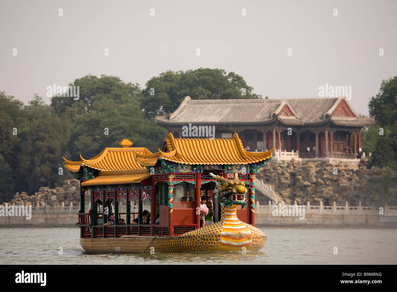 China, Beijing, boat with a dragon head Stock Photo - Alamy