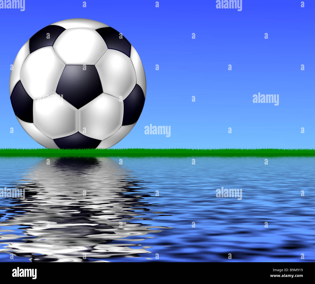 soccer ball on water Stock Photo - Alamy