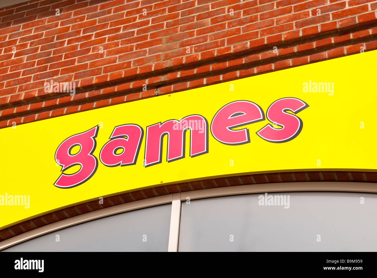 A games advertising sign Stock Photo - Alamy