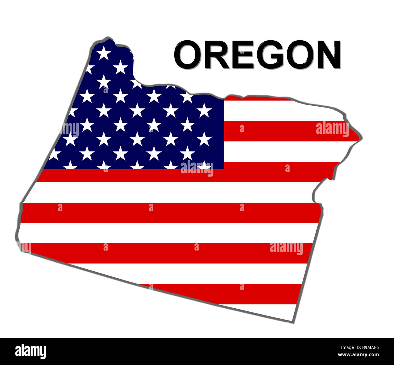 cut-out map of oregon Stock Photo - Alamy