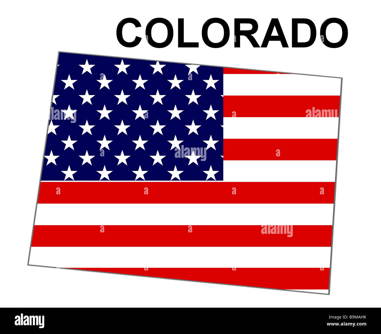 cut-out map of colorado Stock Photo - Alamy
