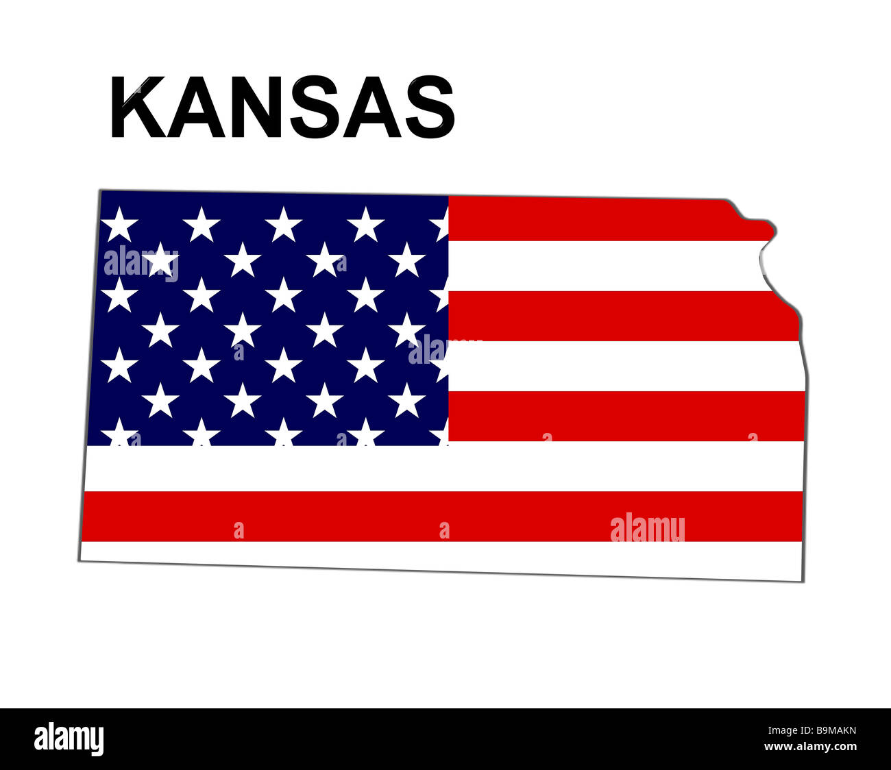 cut-out map of kansas Stock Photo - Alamy