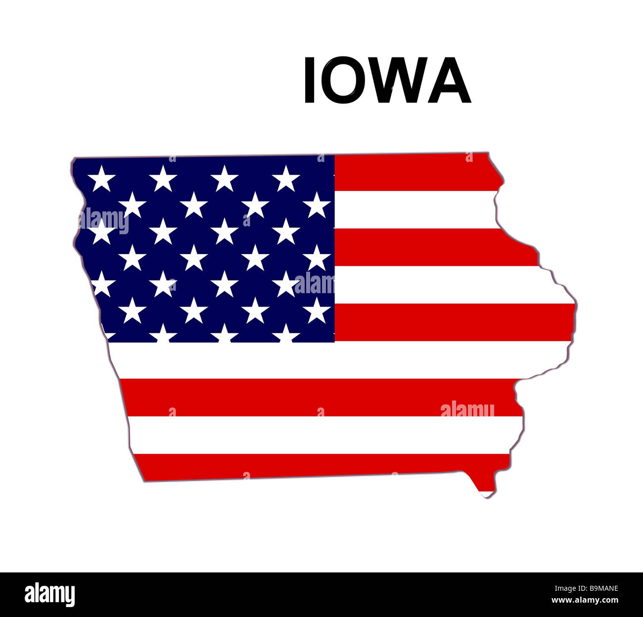 cut-out map of iowa Stock Photo - Alamy