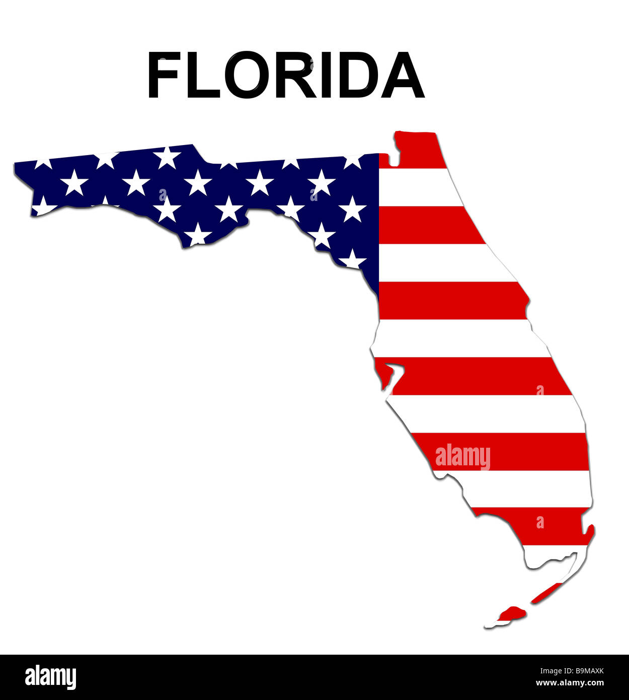 cut-out map of florida Stock Photo - Alamy